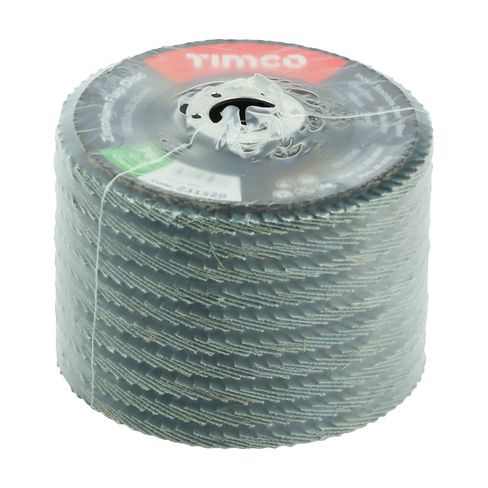 Timco Set Of Flap Discs Zirconium Type 29 Conical P60 Grit - 115 X 22.