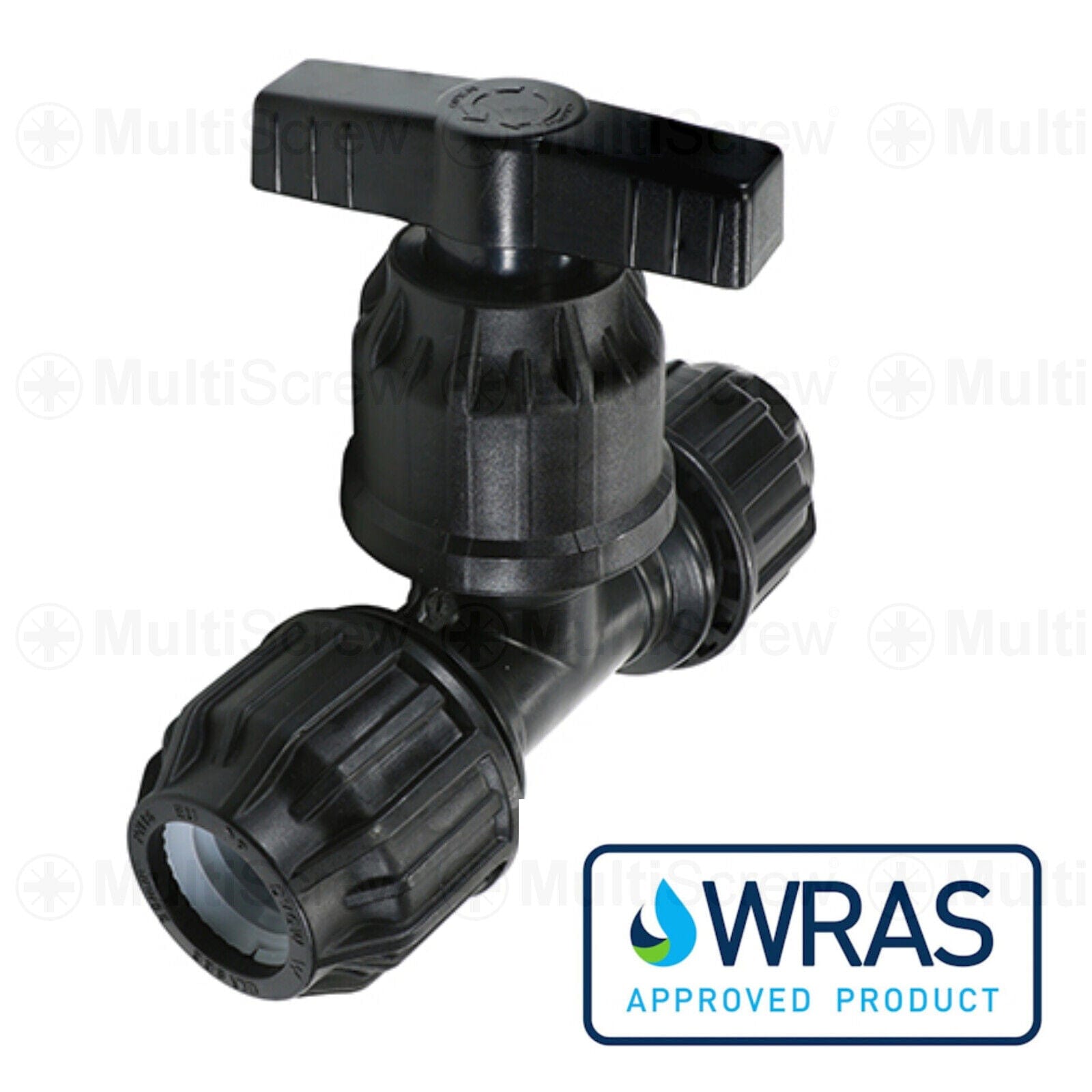 Mdpe Mains Pipe Stop Tap Compression Pp Polypipe 20Mm 25Mm 32Mm Water