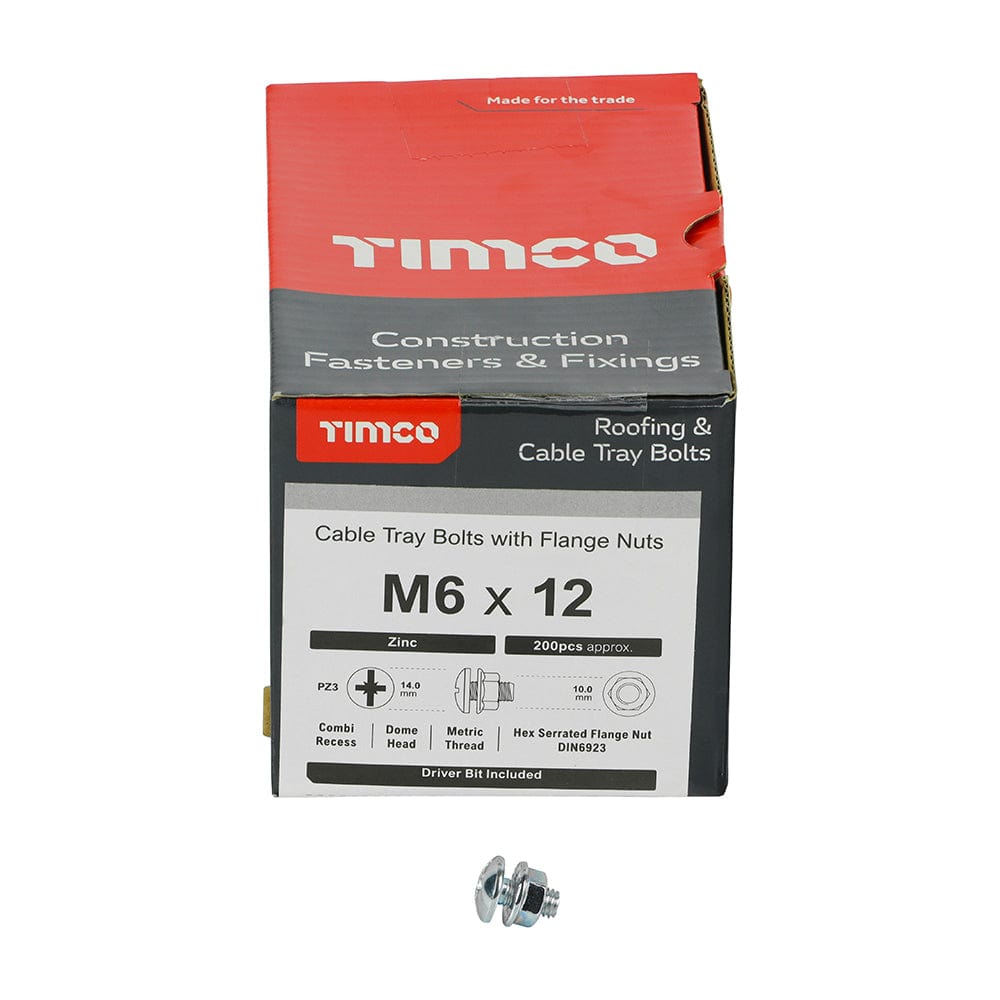 Timco Cable Tray Bolts & Flange Nuts Silver - Pack Qty - 200 Pcs