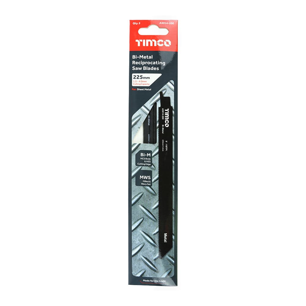 Timco Reciprocating Saw Blades Metal Cutting Bi-Metal - Pack Qty - 5 P